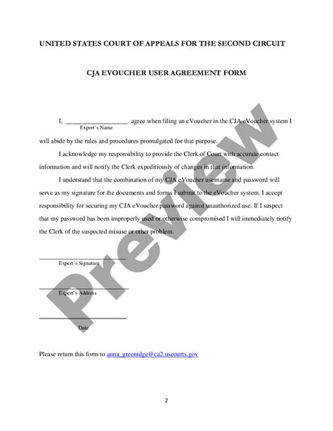 Cja Evoucher Expert Agreement Form Us Legal Forms