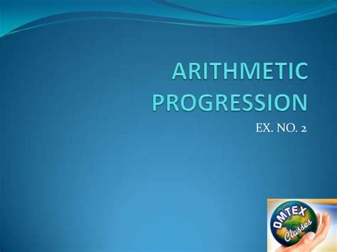 Arithmetic Progression Ppt