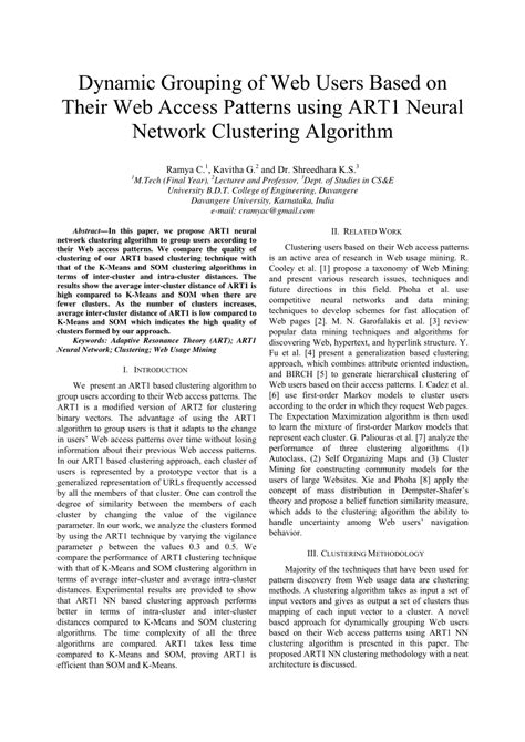 pdf dynamic grouping of web users based on their web access patterns