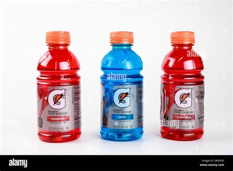 For Staying Hydrated Gatorade Sports Drink Contains Electrolytes Stock