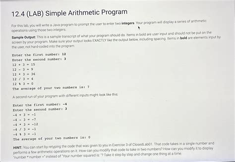 Solved LAB Simple Arithmetic ProgramFor This Lab Chegg