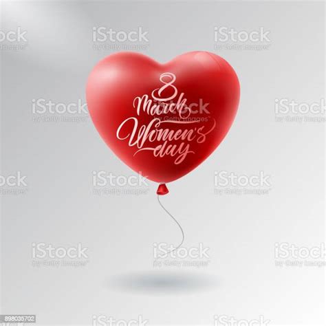 8 레드 심장 모양 풍선 인사말 카드 3 월 벡터 일러스트 레이 션 8에 대한 스톡 벡터 아트 및 기타 이미지 8 International Womens Day 개념
