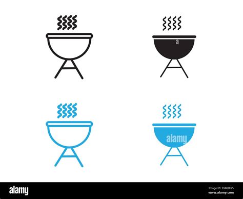 Bbq Icon Vector Line Logo Mark Or Symbol Set Collection Outline Style