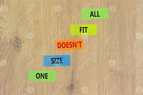 One Size Does Not Fit All Symbol Concept Words One Size Does Not Fit All On Colored Paper Stock