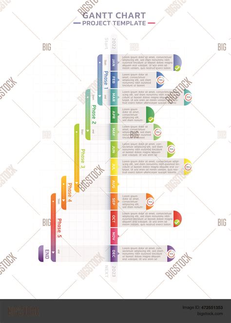 Timeline Gantt Chart Vector Photo Free Trial Bigstock