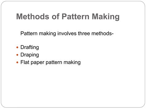 methods of pattern making pptx needlework arts and crafts