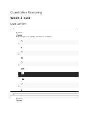 QR Week 2 Quiz Problem Solving Docx Quantitative Reasoning Week 2