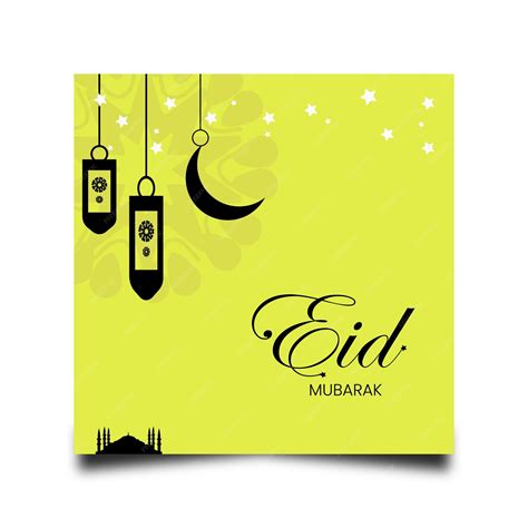 Premium Vector Free Vector Simple Eid Mubarak Design With Mosque