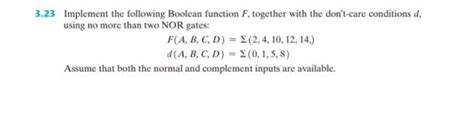 Solved 3 Implement The Following Boolean Function F