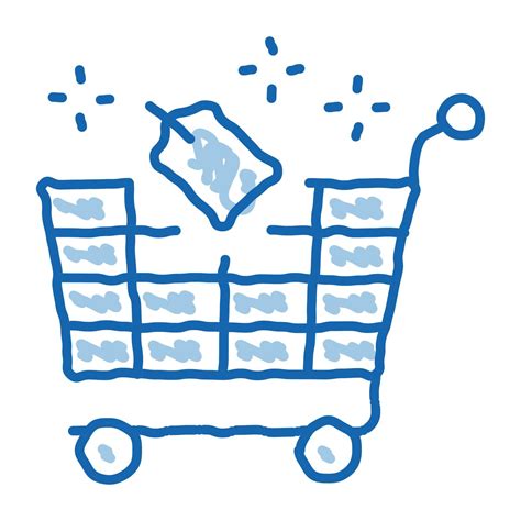 Shop Cart Label Doodle Icon Hand Drawn Illustration 17801282 Vector Art