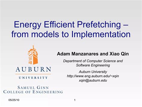 energy efficient prefetching from models to implementation ppt