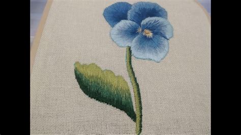 Вишивка гладдю листочка Hand Embroidery Youtube