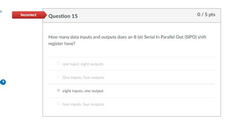 Solved How Many Data Inputs And Outputs Does An 8 Bit Serial