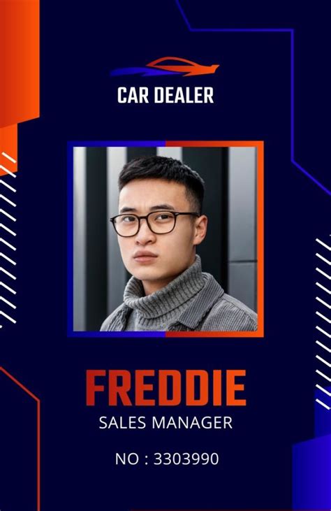 Personalize Online This Gradient Geometric Car Dealer Sales Manager Id