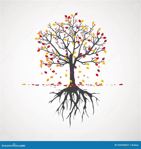 Abstract Tree With Roots Plant In Garden Stock Vector Illustration Of Vector Garden 255956651