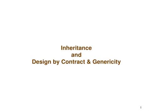 ppt inheritance and design by contract and genericity powerpoint