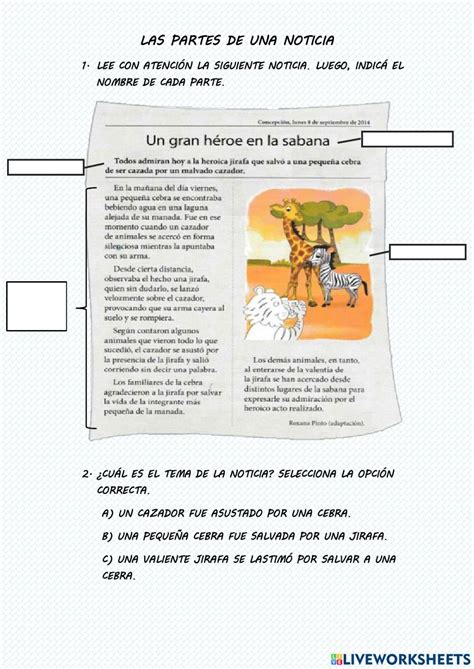 Ficha Interactiva Gratuita De La Noticia Artofit