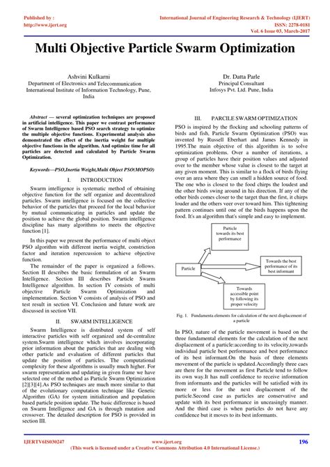 Pdf Multi Objective Particle Swarm Optimization
