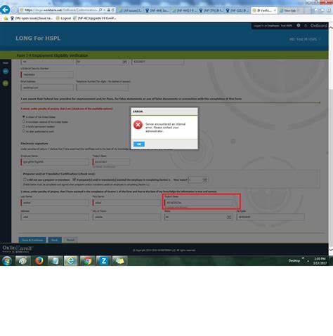 NF 321 I9 Error Invalid Format Displayed If Space Or Dash Included In Employee Name