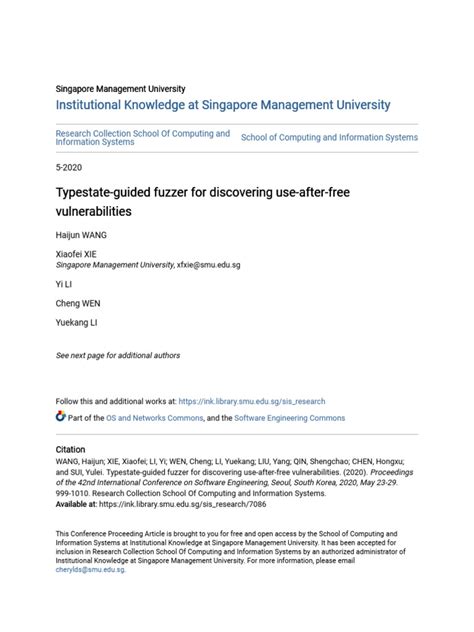 2020typestate Guided Fuzzer For Discovering Use After Free Vulnerabilities Pdf Computer