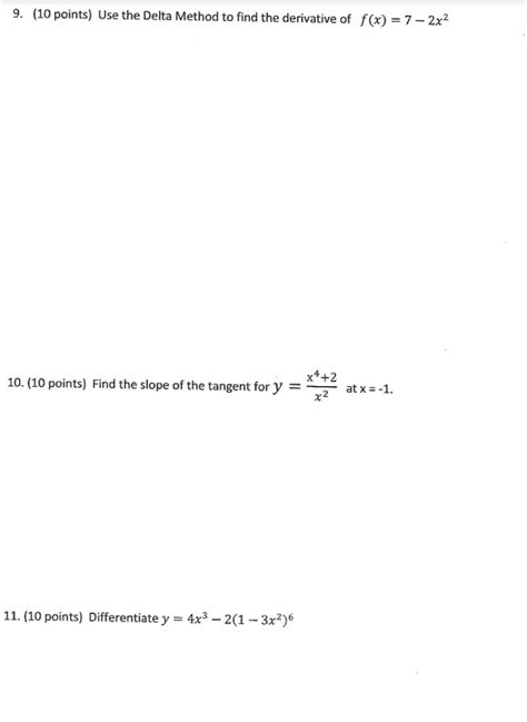Solved 9 10 Points Use The Delta Method To Find The