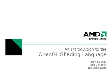 Ppt An Introduction To The Opengl Shading Language Powerpoint