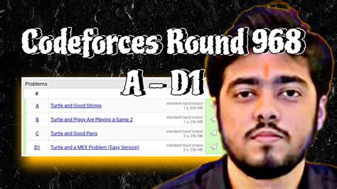 Codeforces Round 968 Div 2 Youtube