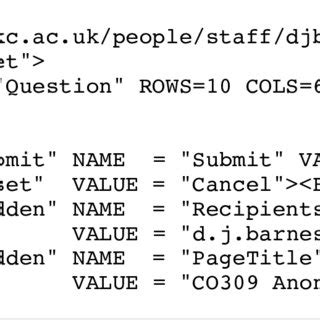 The Html Form For Question Submission Download Scientific Diagram