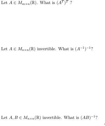 Solved Let A E Mmxn R What Is A Let A E Mnxn R Chegg Com