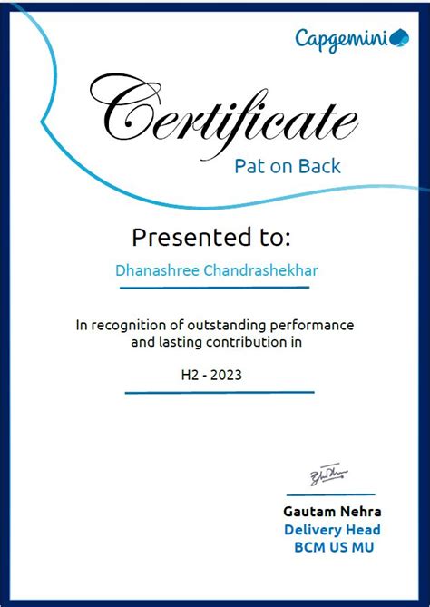 Dhanashree Kulkarni On Linkedin Patonback Capgemini