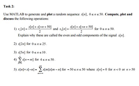 Solved Use MATLAB To Generate And Plot A Random Sequence Chegg