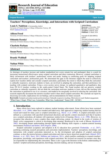 Pdf Teachers Perceptions Knowledge And Interactions With Scripted