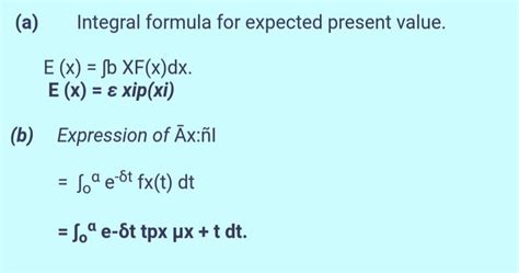 Solved A Integral Formula For Expected Present Value E