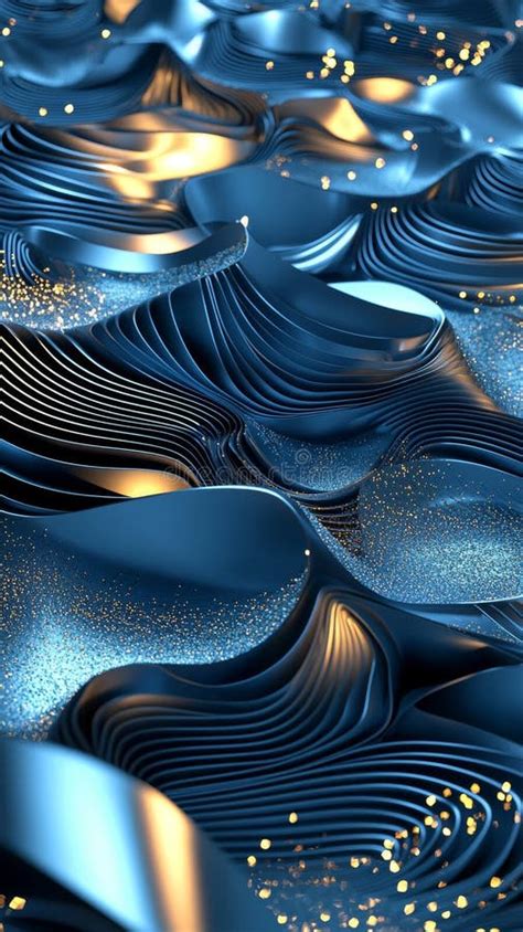 A Modern Abstract 3d Rendering With Wavy Patterns And Textured Lines Of