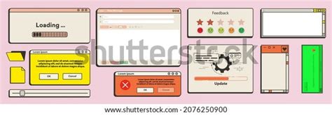 Old User Interface Set Flat Ui Stock Vector Royalty Free 2076250900 Shutterstock