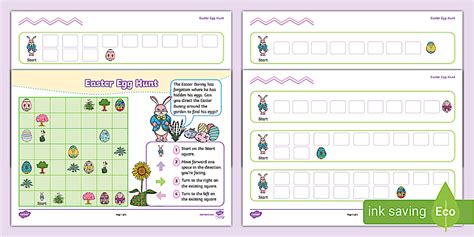 Ks1 Unplugged Coding Easter Egg Hunt Computing Twinkl