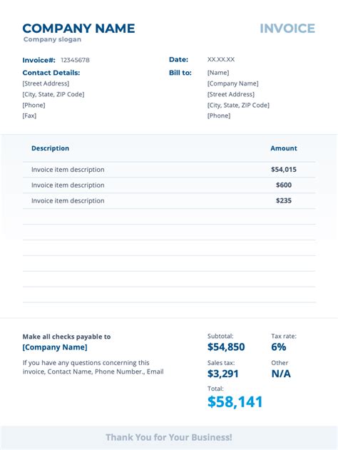 Invoice Models Framework Template