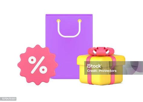 계절별 세일 할인 종이 쇼핑백과 축제 선물 상자 3d 아이콘 아이소메트릭 벡터 일러스트 3차원 형태에 대한 스톡 벡터 아트 및 기타 이미지 3차원 형태 소매 소비자주의