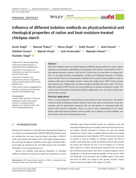 Pdf Influence Of Different Isolation Methods On Physicochemical And Rheological Properties Of