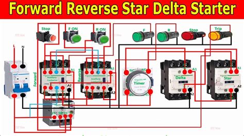 Forward Reverse Star Delta Starter Control Wiring Connection Diagram