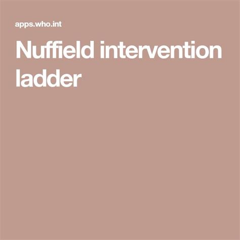 Nuffield Intervention Ladder Maternal Health Health Watch Health