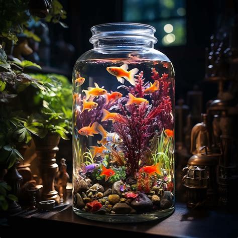 Aquário Cheio De Peixes Coloridos Foto Premium