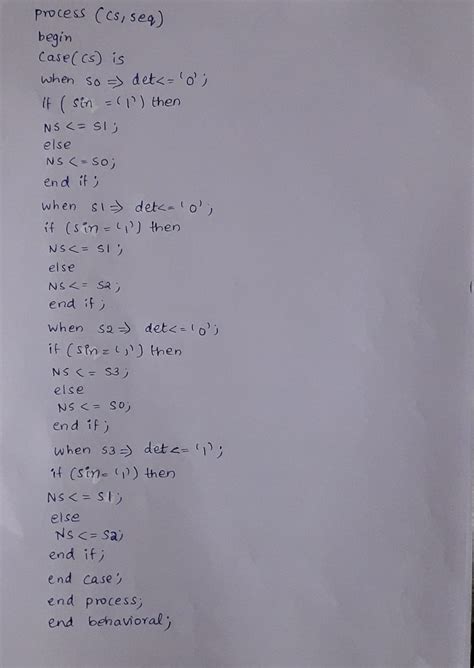 [solved] fsm using vhdl aid please problem 5 fsm design design a