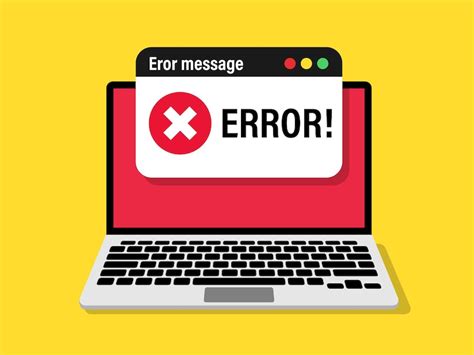 Premium Vector Error Warning On Laptop Screen Alert Message Problem