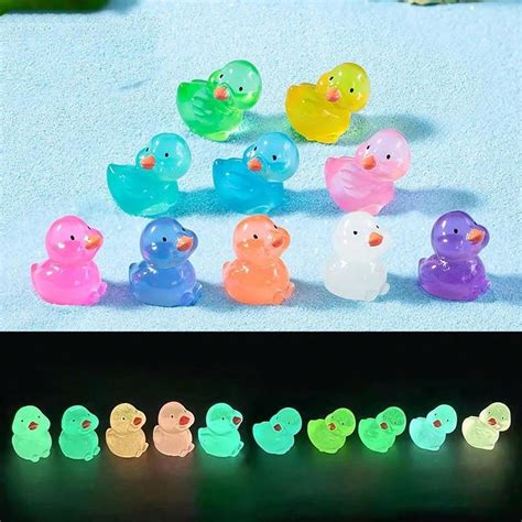 Mini Rubber Ducks 250 Pcs Mini Resin Ducks Glow In The Dark Tiny Ducks