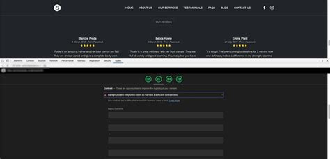 javascript background foreground color contrast fails lighthouse test when js adds a class