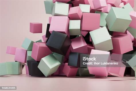 파스텔 배경에 서로 겹쳐진 여러 색상의 큐브로 구성된 추상적인 배경 3d 렌더링 0명에 대한 스톡 사진 및 기타 이미지 0명 가능성 개념 Istock