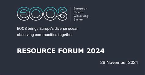 European Ocean Observing System Eoos Resource Forum 2024 Jpi Oceans
