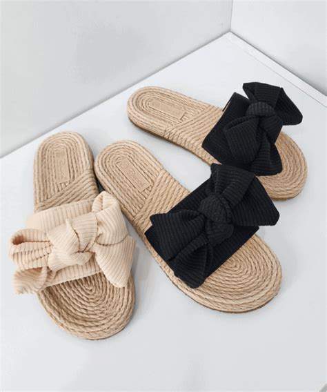 ️ 당일출고 ️ 빼꼼 스와브 메쉬 리본 초경량 슬리퍼