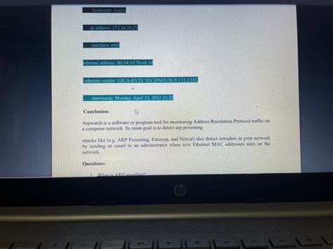 Solved Lab 3 Aim Detect Arp Spoofing Using Open Source Tool